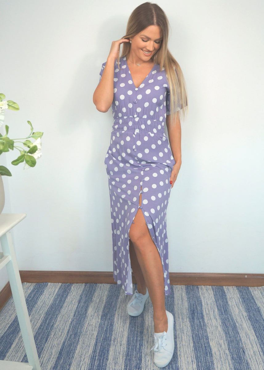 The Helen Dress - Polka Dot Lavender – NEON STAR