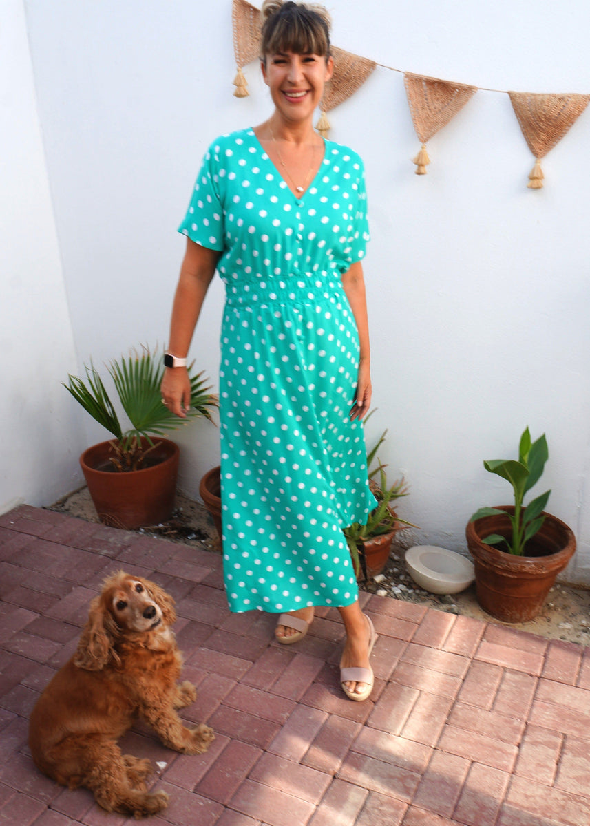 The Helen Dress - Emerald Polka – NEON STAR
